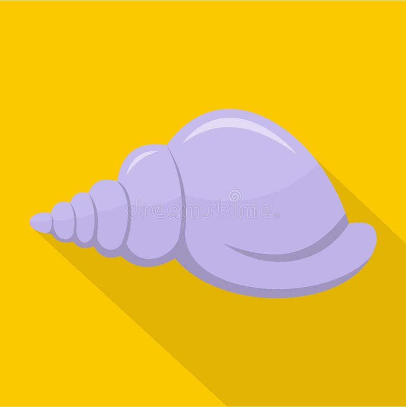 Marine Shell Icon, Flat Style Stock Vector - Illustration of coral ...
