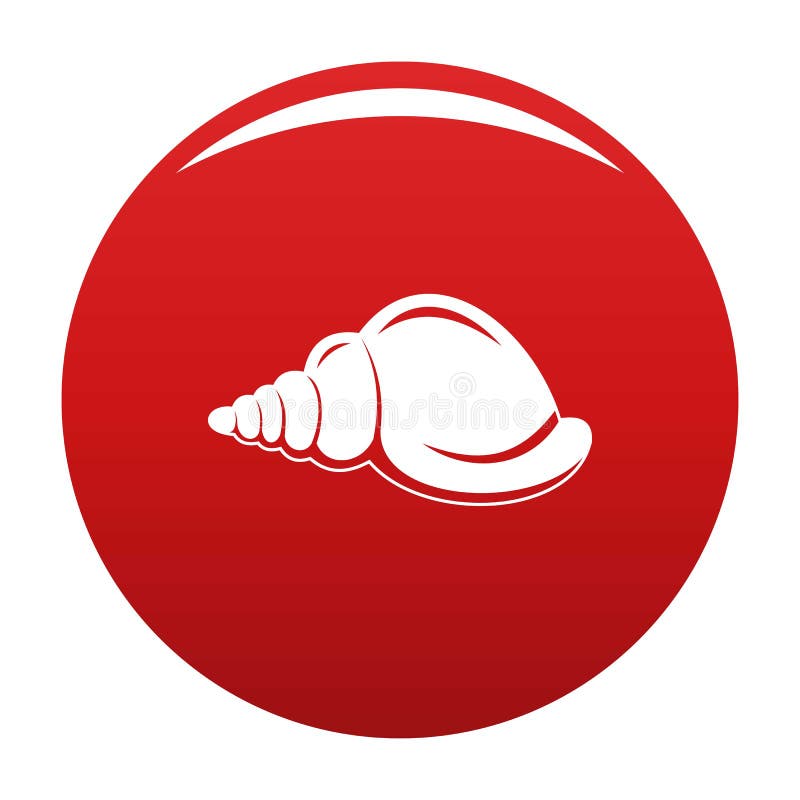 Marine Shell Icon Vector Red Stock Vector - Illustration of color ...