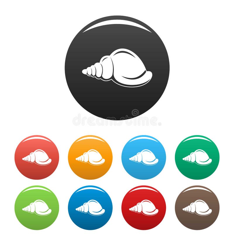 Marine Shell Icons Set Color Vector Stock Vector - Illustration of ...