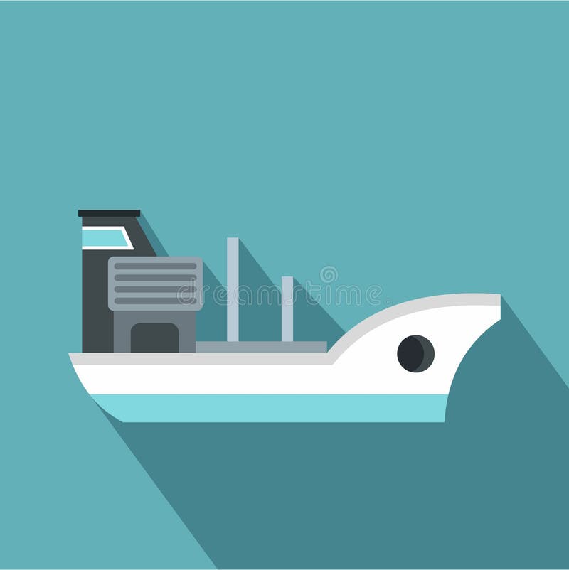 Marine Ship Icon, Flat Style Stock Vector - Illustration of nautical ...