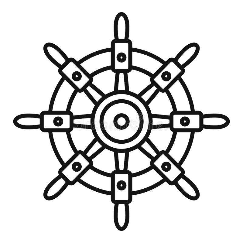 Sea Ship Wheel Icon Flat Isolated Vector Stock Vector - Illustration of ...