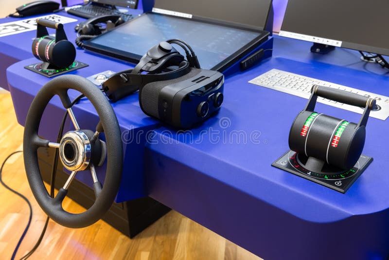 Marine Simulation System, Ship Control Panel with Steering Wheel and VR ...