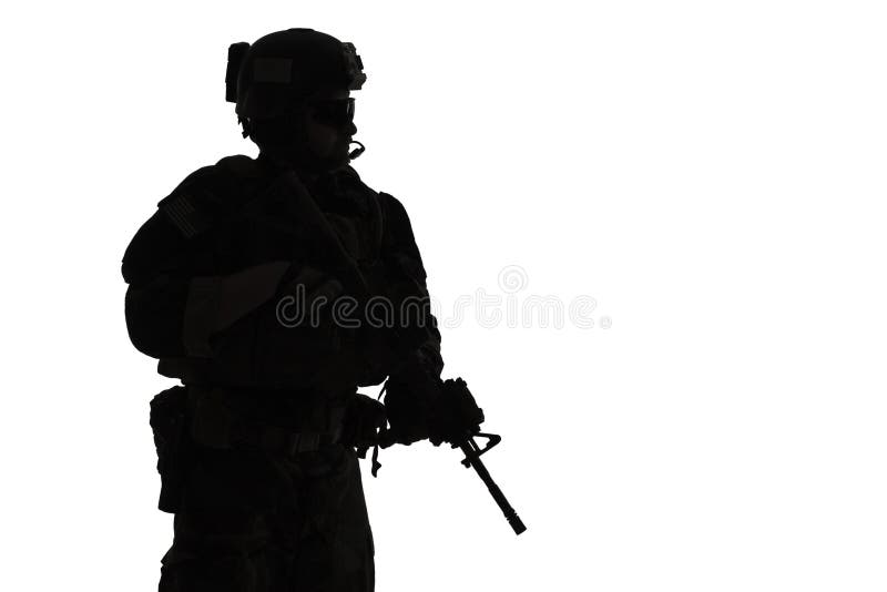 Silhouette of US marine stock image. Image of jarhead - 40000885