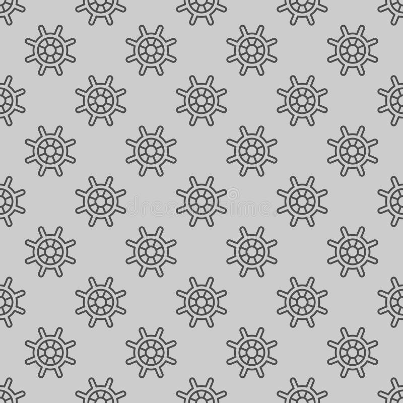 Marine Steering Wheel Line Seamless Pattern, Marine Navigation Theme ...