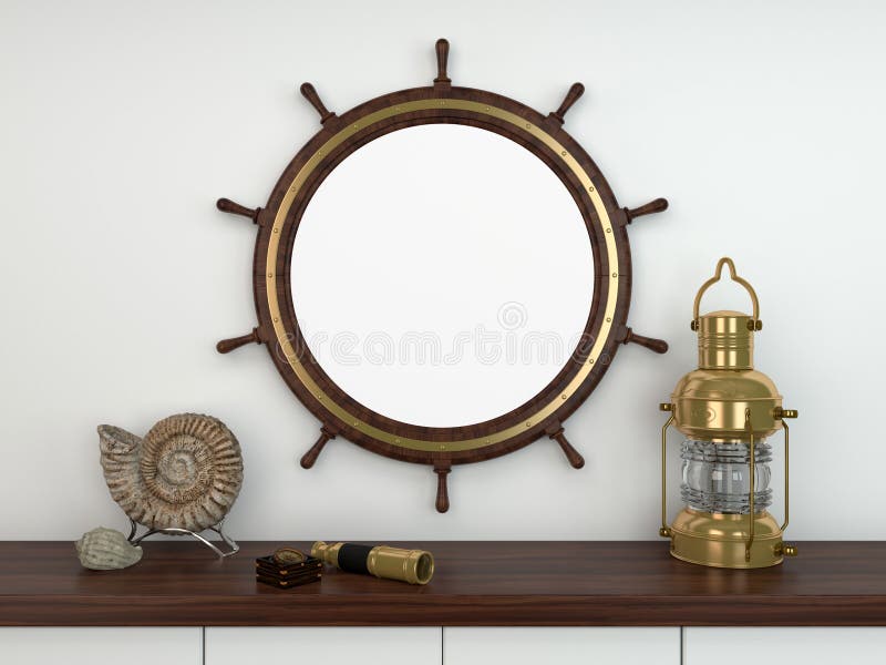 Marine still life stock photo. Image of wheel, shell - 68495588