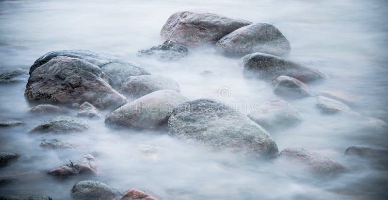 Stones Washed Ashore on Sand Beach Rock Background Stock Image - Image ...