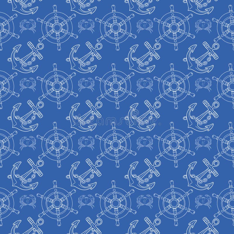 Marine-themed Pattern Outlines and Symbols Stock Vector - Illustration ...