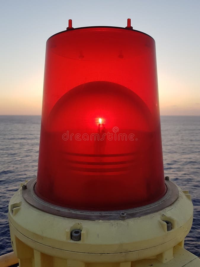 Marine Type Ex-proof Red Caution Light Stock Image - Image of concept ...