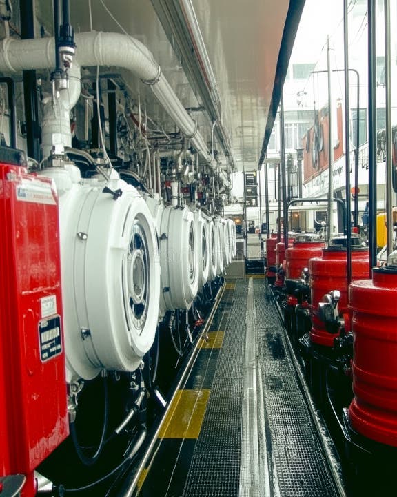Exploring the Intricate Design of a Marine Vessels Engine Room Filled ...