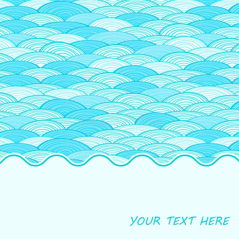 Marine Wave Pattern Card with Sample Text Stock Vector - Illustration ...