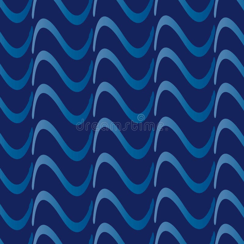 Marine wavy pattern. stock vector. Illustration of blue - 51784385