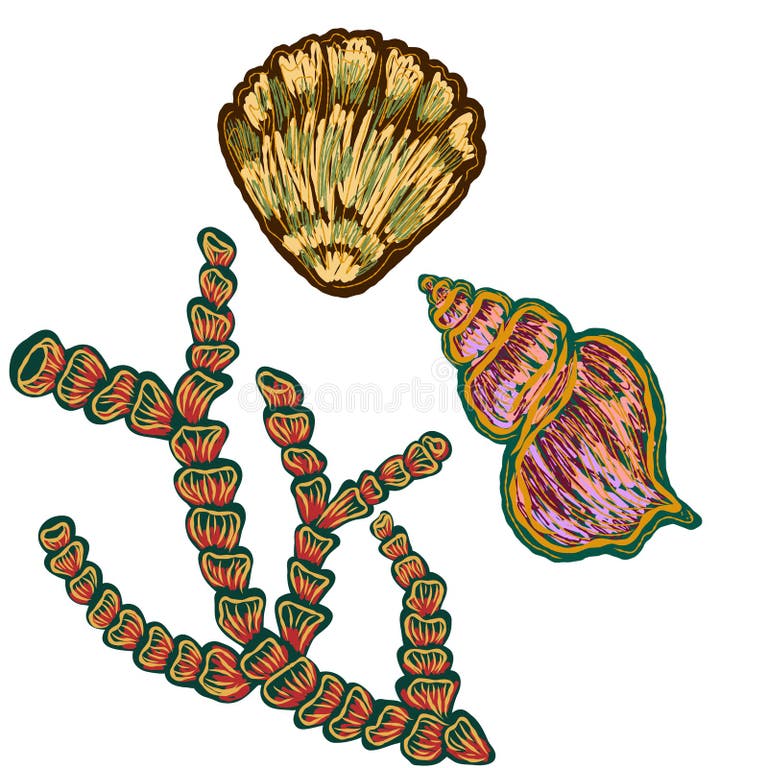 Marine World, Texture Pencil Marker Strokes. Vector Element Stock ...