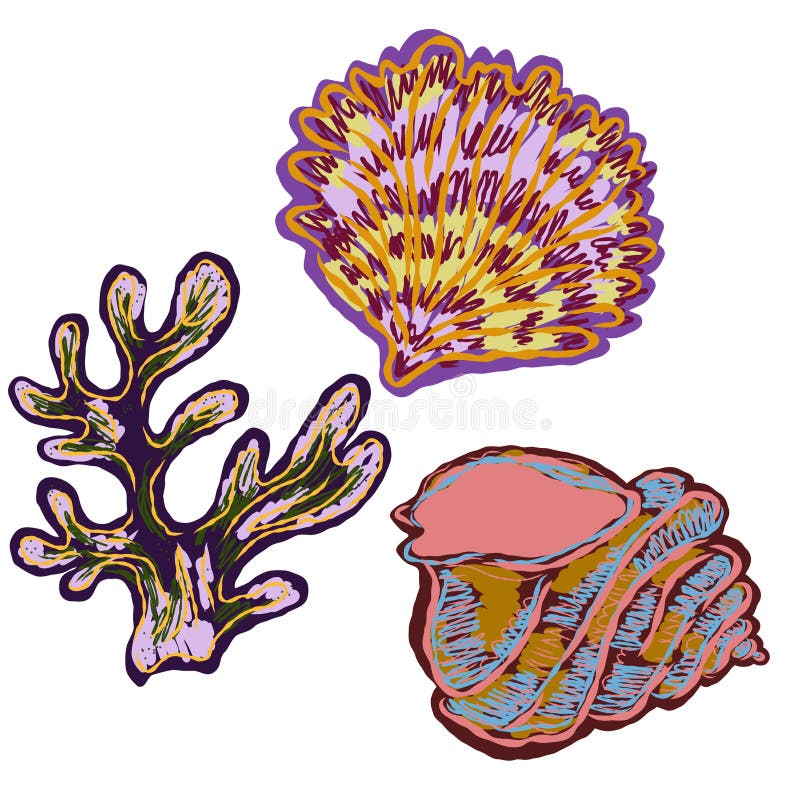 Marine World, Texture Pencil Marker Strokes. Vector Element Stock ...