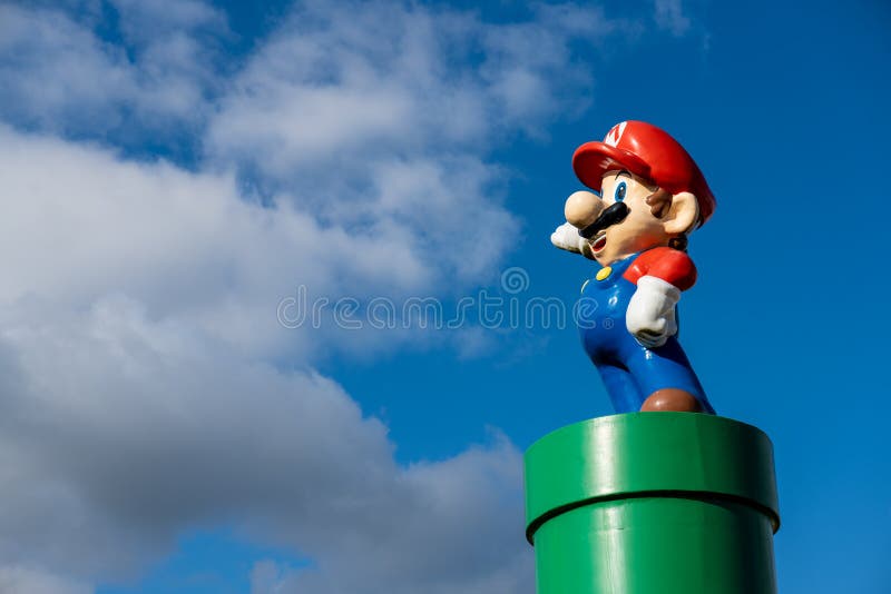 Mario Statue on Top of a Green Pipe.. Editorial Image - Image of ...