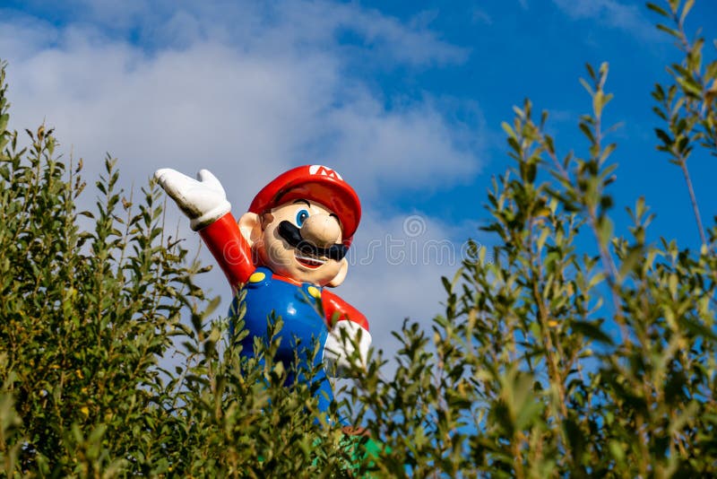 Mario Statue on Top of a Green Pipe.. Editorial Stock Photo - Image of ...