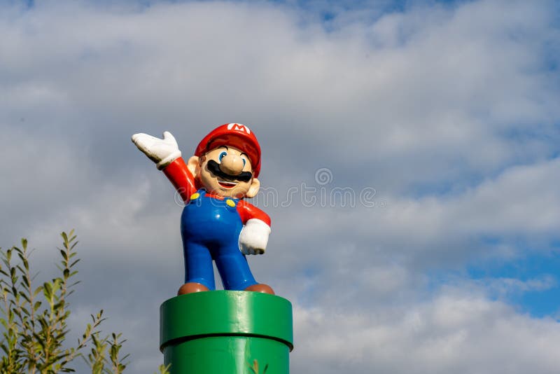 Mario Statue on Top of a Green Pipe.. Editorial Photo - Image of ...