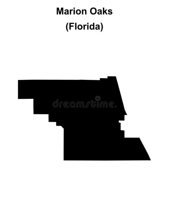 Marion Oaks outline map stock vector. Illustration of silhouette ...