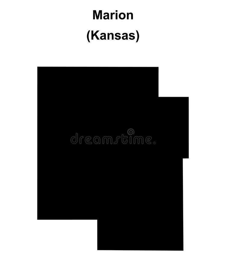 Marion outline map stock illustration. Illustration of kansas - 361548818