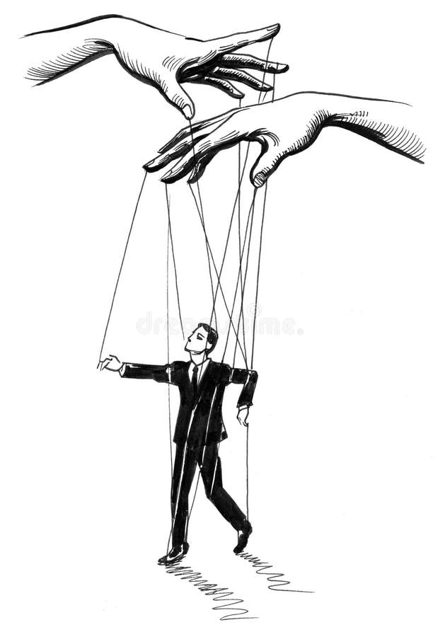 Marionette Und Puppenspieler Stock Abbildung - Illustration von ...