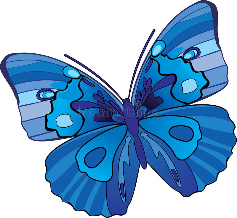 Mariposa azul ilustración del vector. Ilustración de animal - 21763131