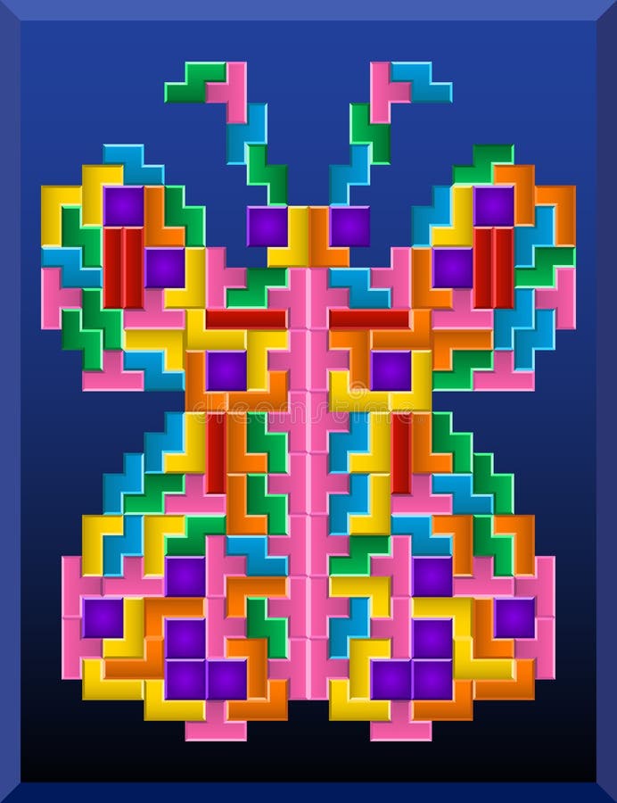 Mariposa de Tetris ilustración del vector. Ilustración de conecte ...