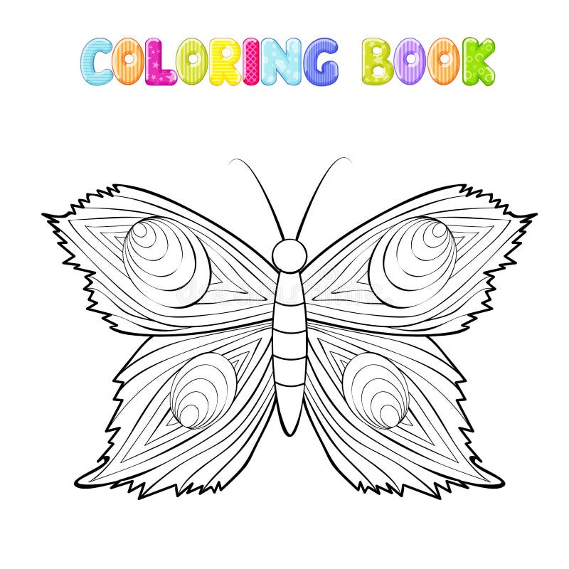 Mariposa Del Colorante Aislada En Blanco Stock de ilustración ...