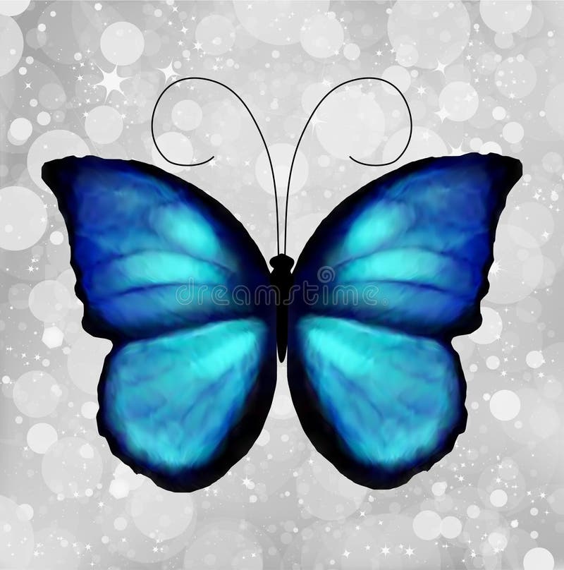 Mariposa En Tonos Azules. Vector Ilustración del Vector - Ilustración ...