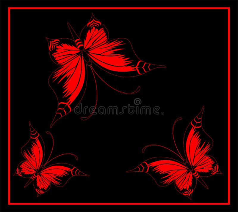 Mariposas rojas ilustración del vector. Ilustración de contexto - 10020013