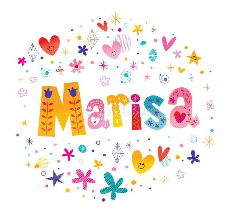 Marisa girls name stock vector. Illustration of text - 93692309
