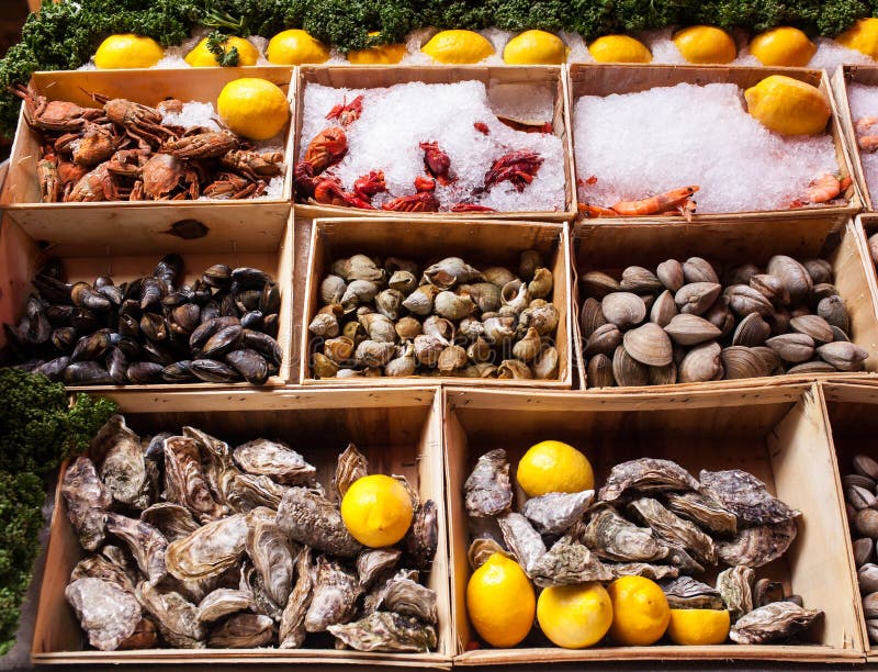 Mariscos. imagen de archivo. Imagen de cubo, comida, perejil - 28188893