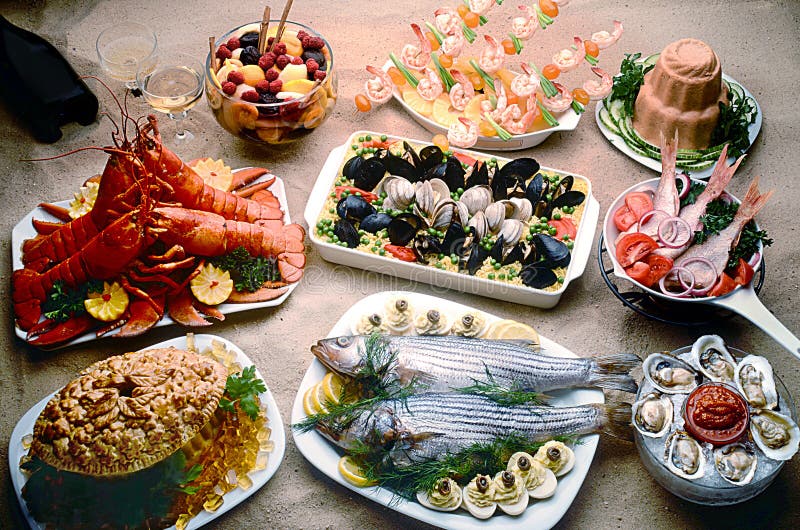 Mariscos imagen de archivo. Imagen de pescados, fruta - 31298355