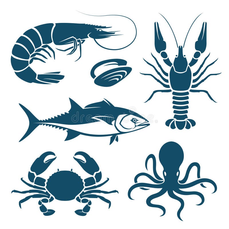 Mariscos ilustración del vector. Ilustración de conjunto - 39976896