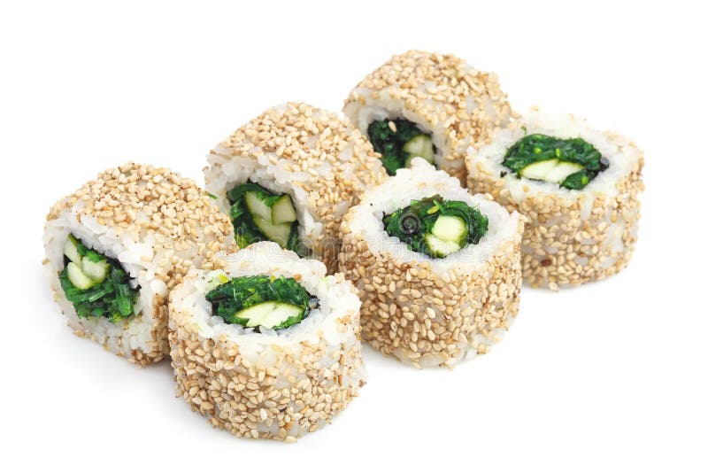 Mariscos - rollos aislados foto de archivo. Imagen de rojo - 121503372