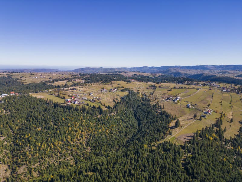Aerial View of Marisel Village Scattered on the Slopes of the Gilau ...