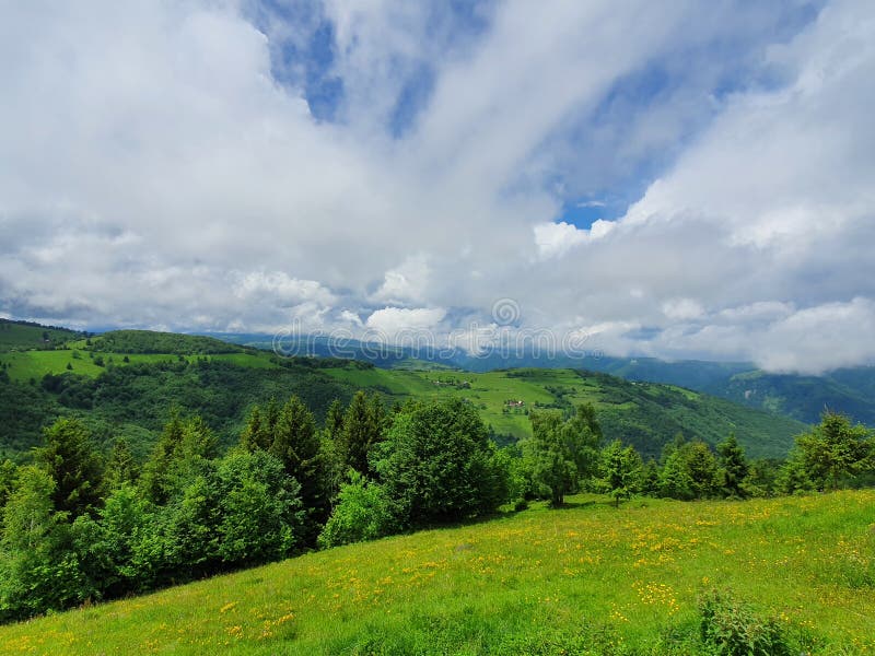 Marisel Countryside in Apuseni Mountains Stock Image - Image of billage ...