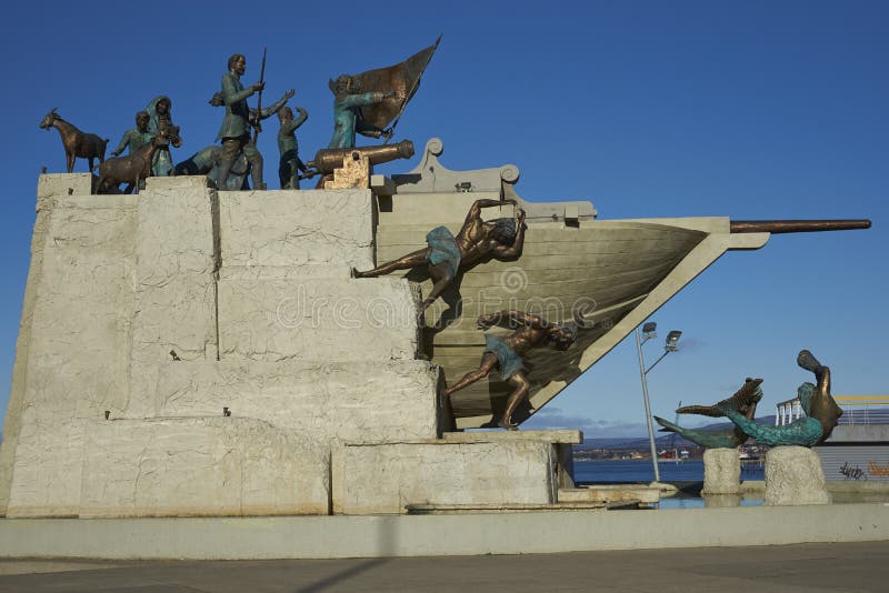 Maritiem Monument, Punta Arenas, Chili Stock Afbeelding - Image of ...