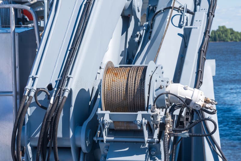 Maritime Background, Fragment of a Modern Ship, Various Equipment on ...