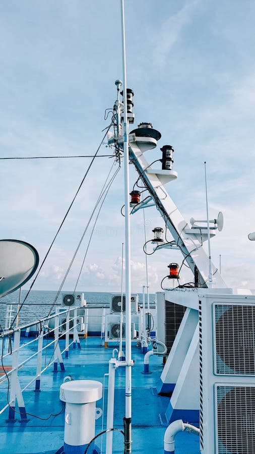 Maritime Communication Equipment on Ship Deck Stock Photo - Image of ...