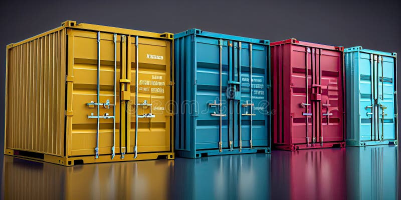 Maritime Container in Different Colors for Transporting Goods, Industry ...