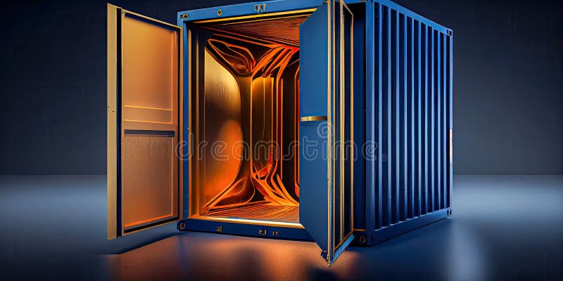 Maritime Container with Open Door in Different Colors for Transporting ...