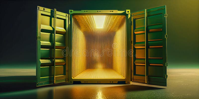 Maritime Container with Open Door in Different Colors for Transporting ...