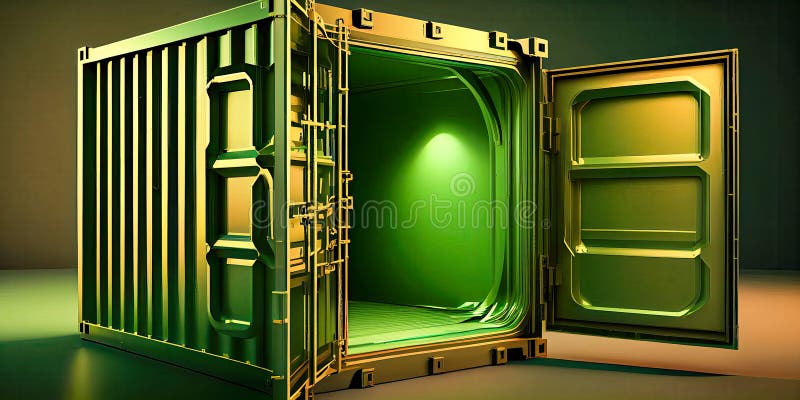 Maritime Container with Open Door in Different Colors for Transporting ...
