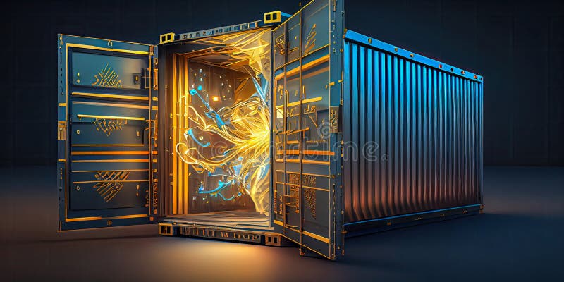 Maritime Container with Open Door in Different Colors for Transporting ...