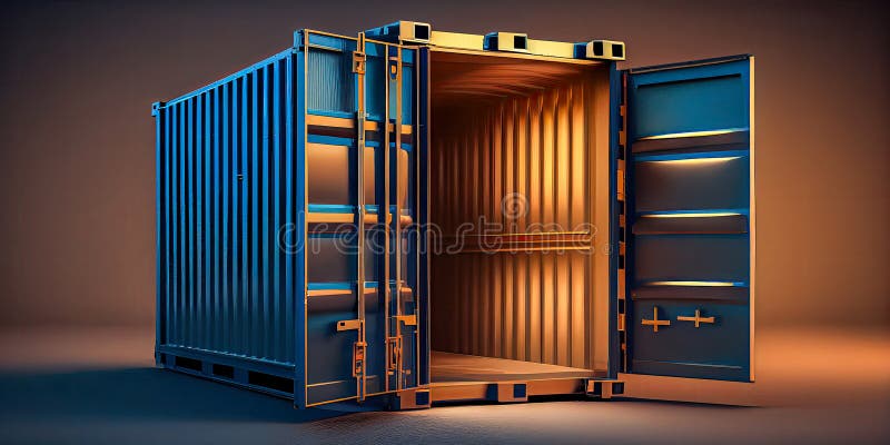 Maritime Container with Open Door in Different Colors for Transporting ...