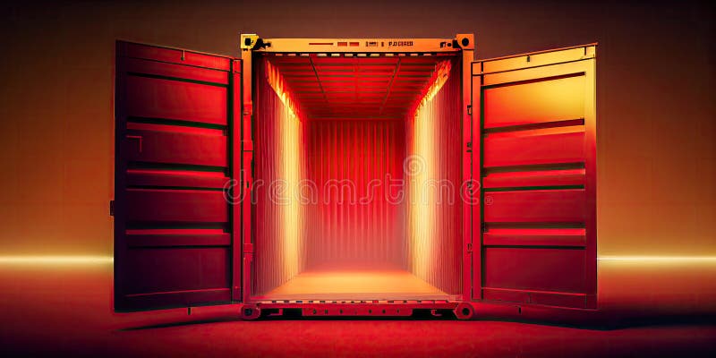 Maritime Container with Open Door in Different Colors for Transporting ...