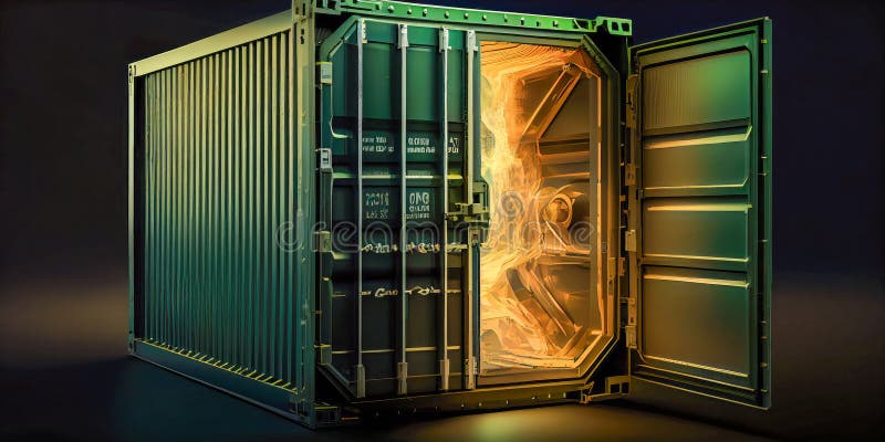 Maritime Container with Open Door in Different Colors for Transporting ...