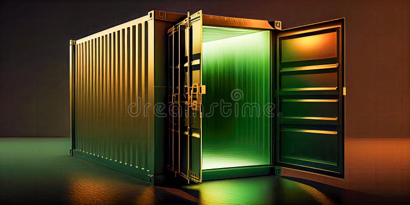 Maritime Container with Open Door in Different Colors for Transporting ...