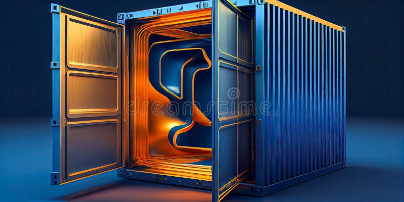 Maritime Container with Open Door in Different Colors for Transporting ...