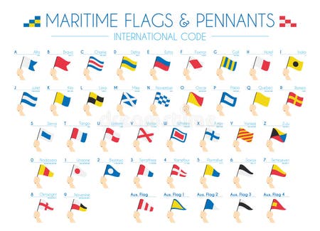Maritime Flags and Pennants International Code Vector Illustration ...