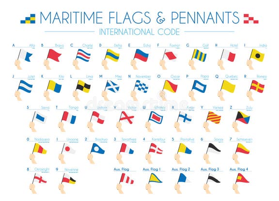 Maritime Flags and Pennants International Code Vector Illustration ...